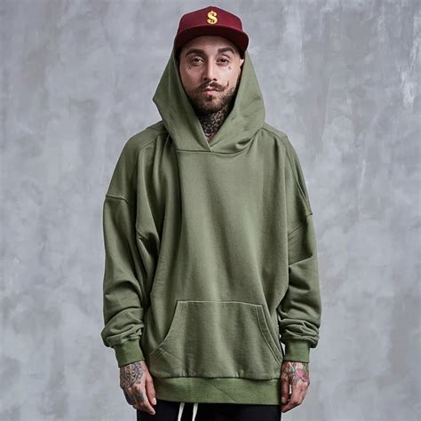 Aolamegs Hoodies Men Solid Loose Hoody Pullover High Street Fashion Hip