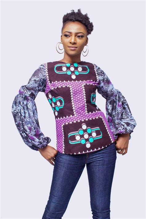 African Print And Chiffon Top Ankara Top African Clothing For Women