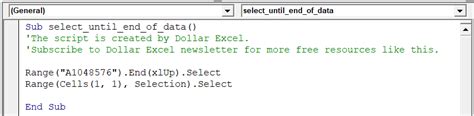 excel select columns rows to end of data 4 ways dollar excel