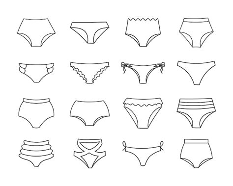 Premium Vector Set Of Different Types Of Womens Panties Swimming