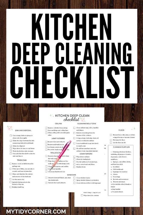 Kitchen Deep Clean Checklist Printable Pdf