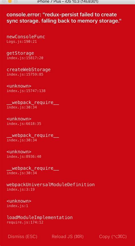 storage did not work on react native project with error