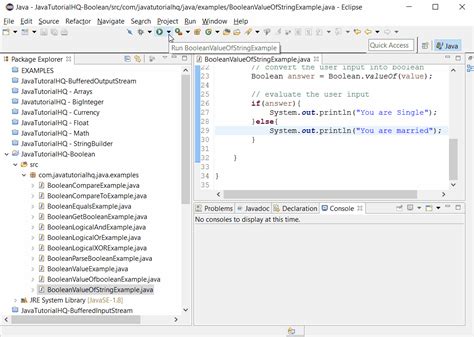 java boolean valueof string s method example