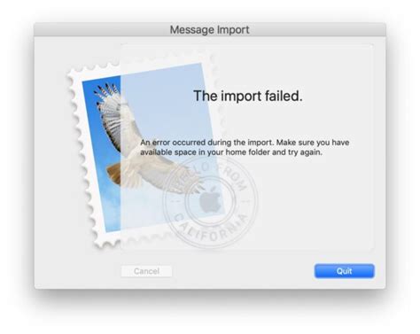 how to fix “import failed” mail error on mac