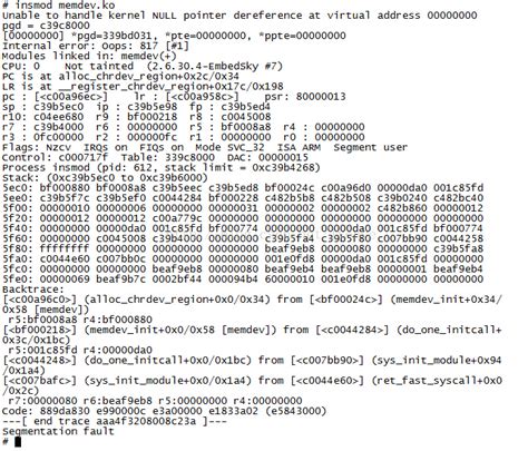 unable to handle kernel null pointer dereference at virtual address