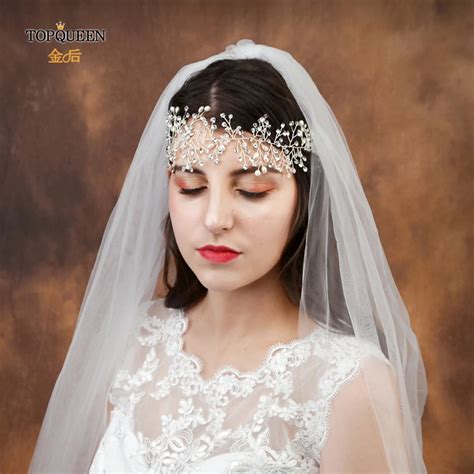 Topqueen Hp10 S Romantic Bridal Headdress Elegant Tiara Silver Pearl