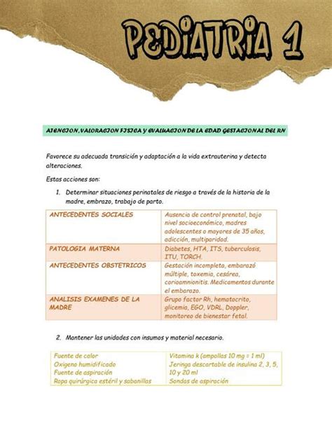 Pediatría 1 Atención Valoración Física Y Evaluación De La Edad
