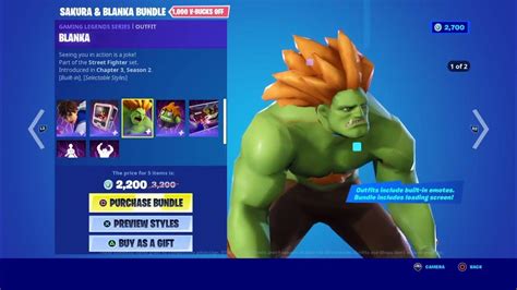 Sakura And Blanka Bundle” Gaming Legends Series 2 200 V Bucks