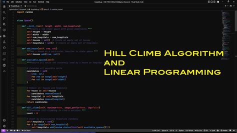 cse 4101 hill climbing algorithm and linear programming concept short