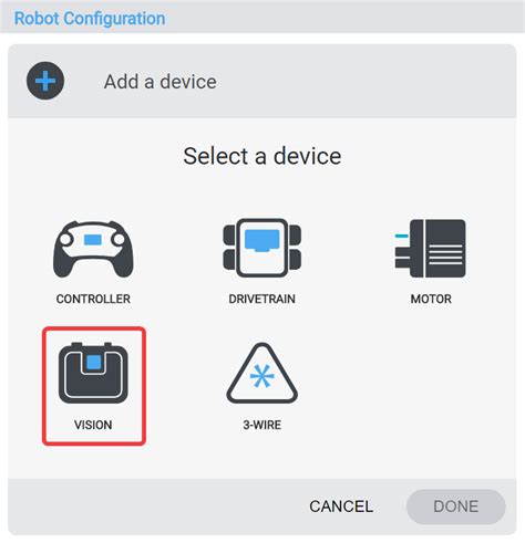 configuring the v5 vision sensor in vexcode pro v5 vex library