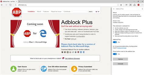 Как отключить Adblock в Microsoft Edge