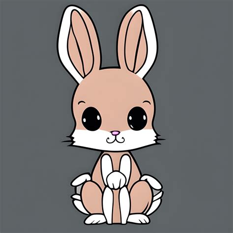Cute Cartoon Rabbit Kawaii Chibi · Creative Fabrica