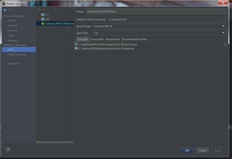 java intellij cannot find appropriate android platform for api level