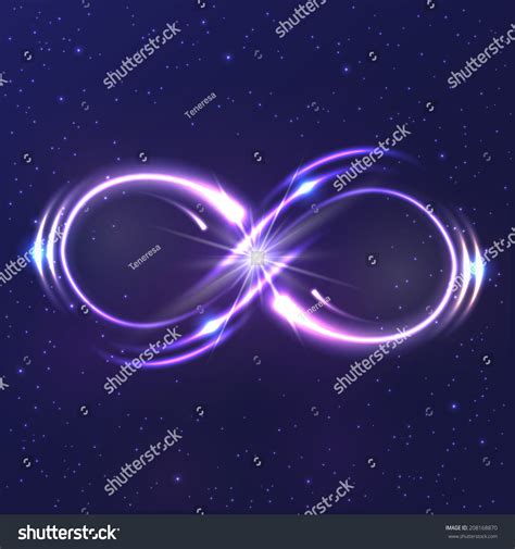 Neon Light Infinity Symbol Stock Vector Royalty Free 208168870
