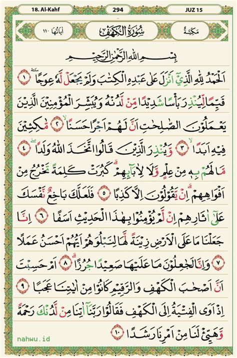 Bacaan Surah Al Kahfi 1 Sampai 10 Lengkap Dengan Hadisnya