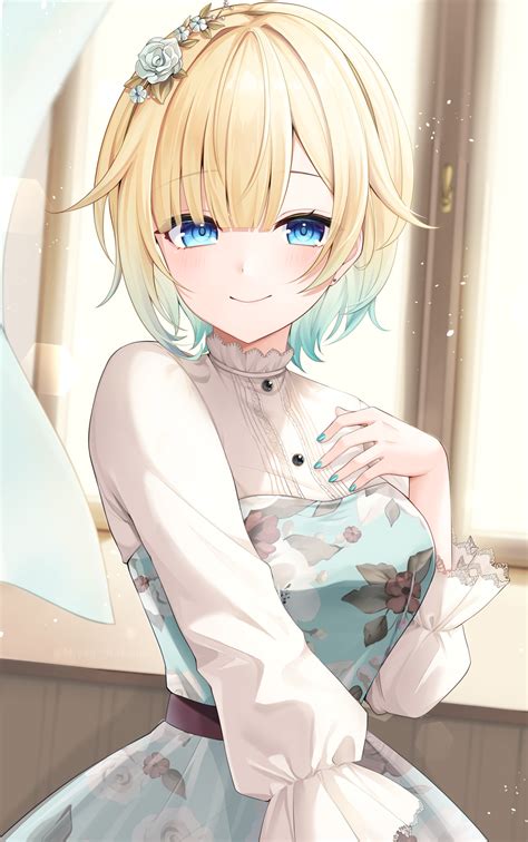 Safebooru 1girl Aizawa Ema Aizawa Ema 3rd Costume Aqua Dress Aqua