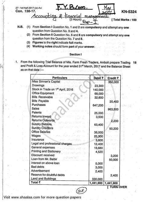 accounts 1 accounting and financial management 2016 2017 b general