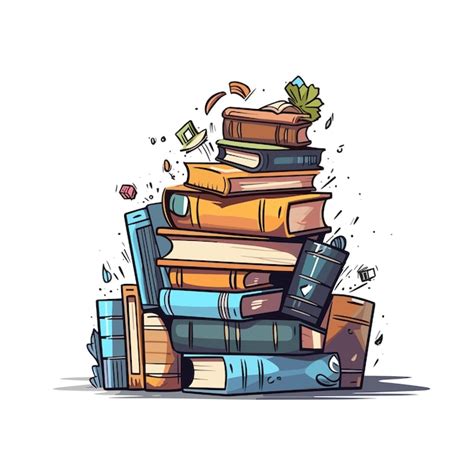 Premium Vector Hand Drawn Stack Of Books