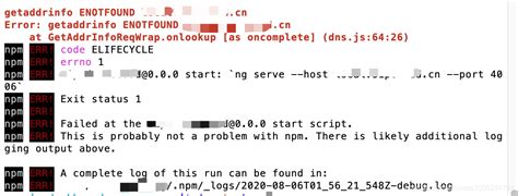 angular10 error getaddrinfo enotfound xxx at getaddrinforeqwrap