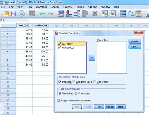 instructions for using spss to calculate pearson s r educational