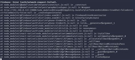 auth network request failed when debugging on react native · issue