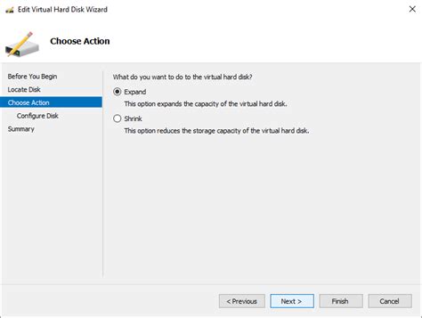 expand disk increase disk size of hyper v windows 10 vm