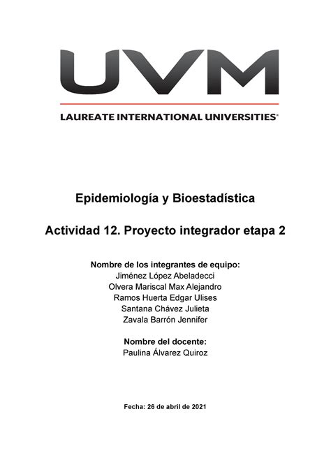 Act Proyecto Integrador Etapa Epidemiologia Y Bioestadistica Act