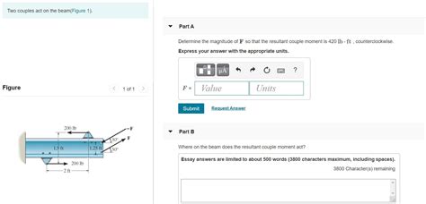 Solved Two Couples Act On The Beam Figure 1 Part A