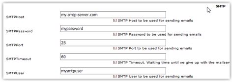 configure a mail smtp server