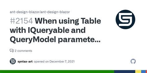 when using table with iqueryable and querymodel parameter an exception