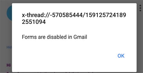android forms are disabled in gmail stack overflow