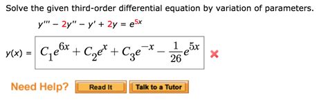 solved solve the given third order differential equation by