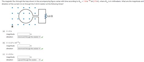 Solved The Magnetic Flux Through The Loop Shown In The