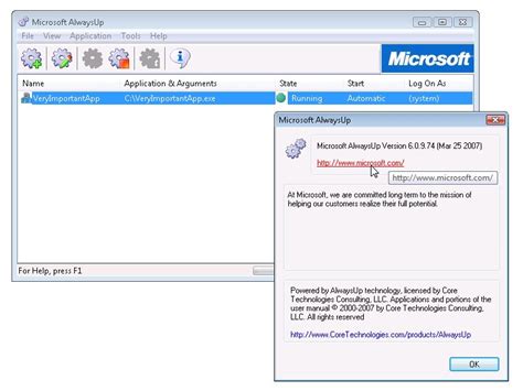 customize alwaysup for your organization run your app executable