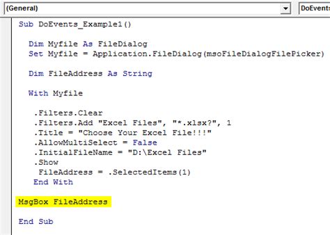 vba filedialog how to open filesdialog box using vba code