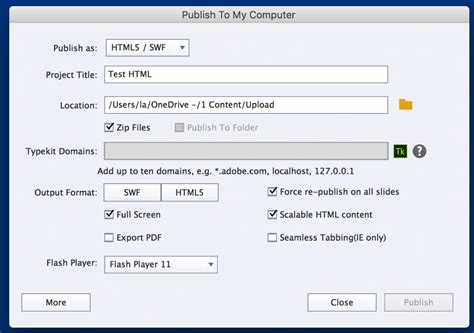 solved errors publishing as html5 swf adobe support community 9521157