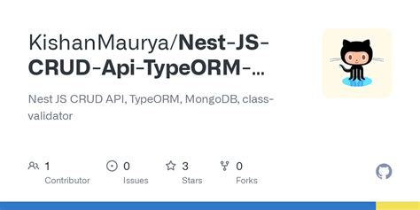nest js crud api typeorm mongodb main ts at master · kishanmaurya nest
