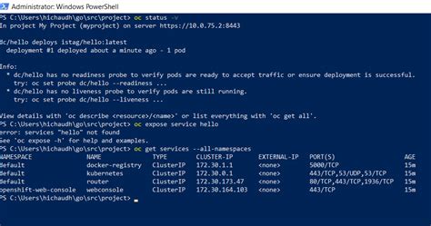 docker unable to expose a created service in openshift