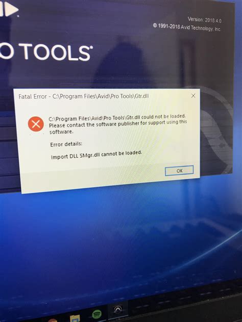pro tools won t load and i keep getting this error message any help