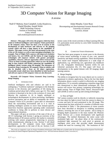 pdf computer vision for 3d perception proceedings of the 2018