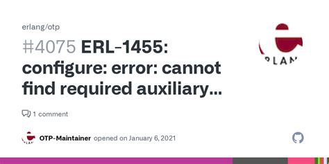erl 1455 configure error cannot find required auxiliary files