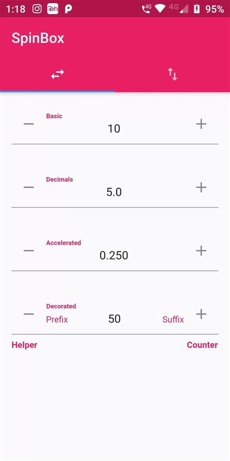 material and cupertino spin box for flutter android app flutter