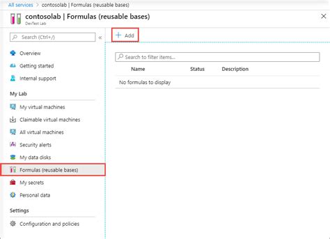 manage formulas in azure devtest labs to create vms azure devtest