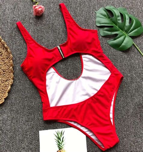 Buy Zipper Bodysuits One Piece Swimsuits Women Solid