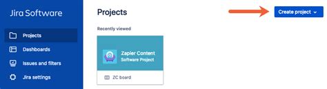 how to create a project in jira jira software server zapier