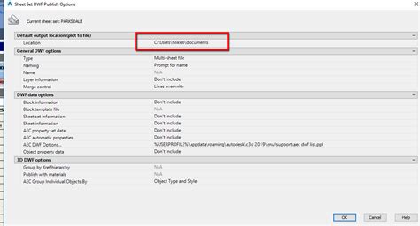 sheet set dwf publish location autodesk community