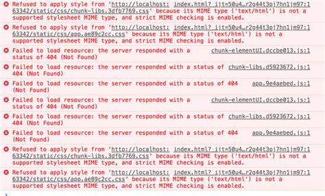 build prod and error mime type text html is not a supported