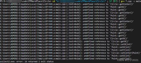 vscode编辑c 报错undefined reference to `point sety int ‘ collect2 exe