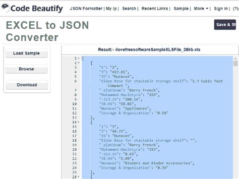 3 free online excel to json converter websites