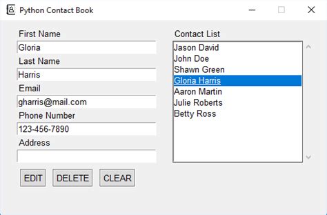 github rhdalton python contact book application